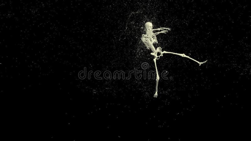Dancing 3D Skeleton with Sand Throwing Effect. 3D Animation of Sand ...