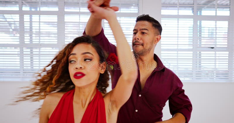 Dancing, Dancer and Couple Teaching and Learning in Dance Studio or ...