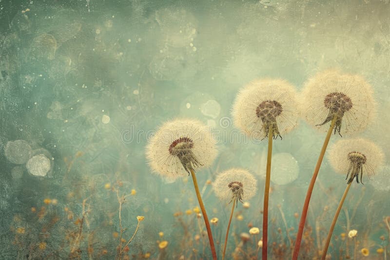 Dancing Dandelion Seeds stock illustration. Illustration of whimsy ...