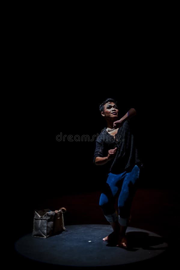 Dancing in dark studio editorial stock photo. Image of industry - 60567578