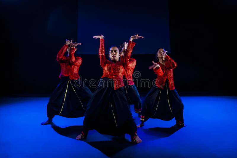 Dancing in dark studio editorial stock image. Image of play - 60567964