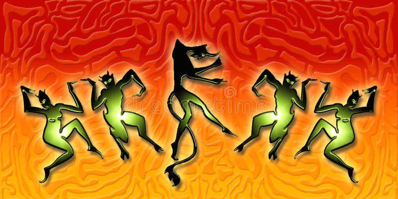Dancing demons stock illustration. Illustration of ghosts - 1106593