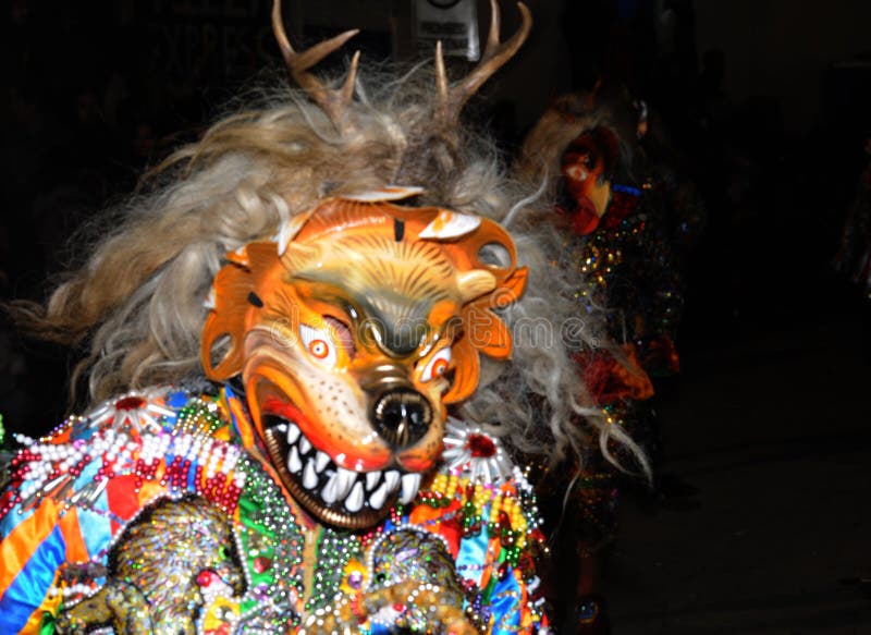 Dancing Devotees with Devils and Demons Mask in the Streets of the Town ...