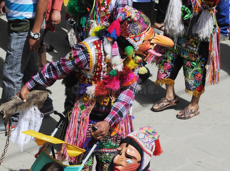Dancing and Devotees with Mask in the Streets of the Town the ...