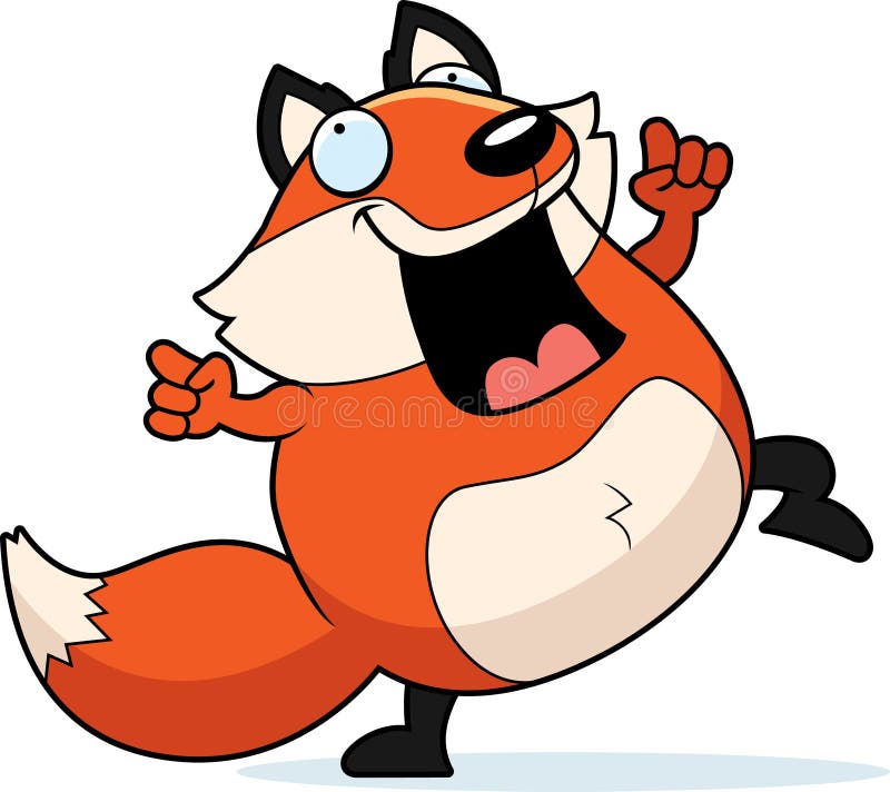 Dancing di Fox del fumetto illustrazione vettoriale. Illustrazione di ...