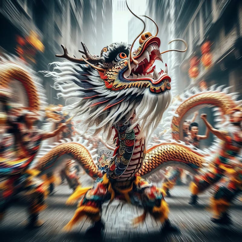 Dancing Dragons Motion Blur Capturing the Dynamic Movement of Dr Stock ...