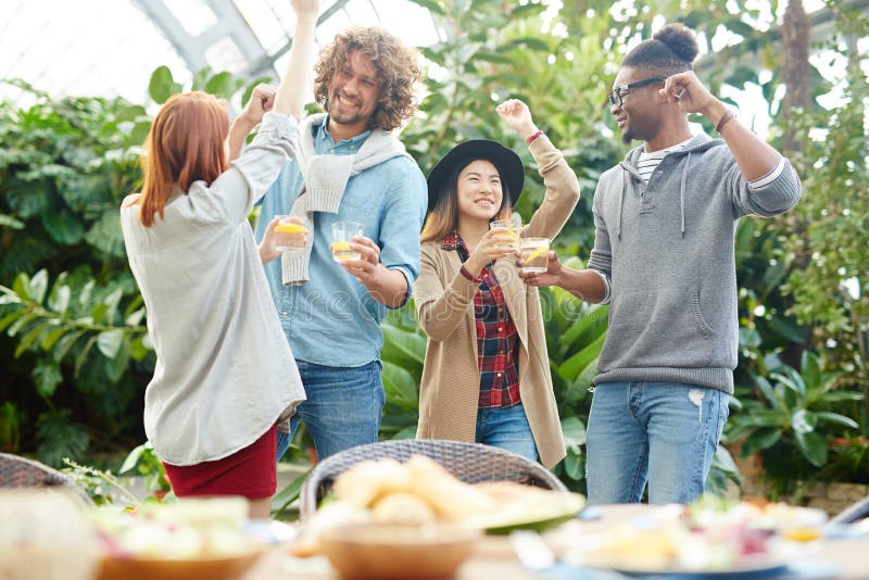 Dancing with drinks stock photo. Image of drink, ecstatic - 105094474