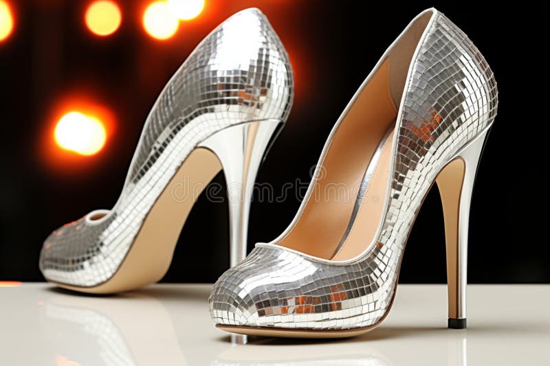 Dancing Elegance High Heels and a Reflective Disco Ball Stock ...