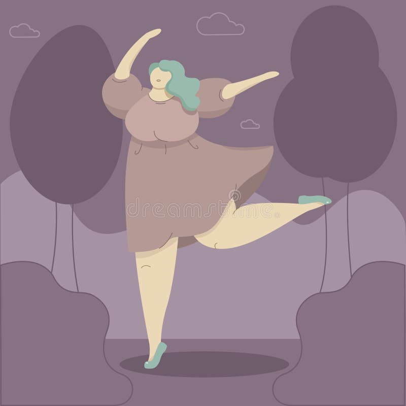 Modern Dancing Chubby Woman Stock Illustrations – 48 Modern Dancing ...