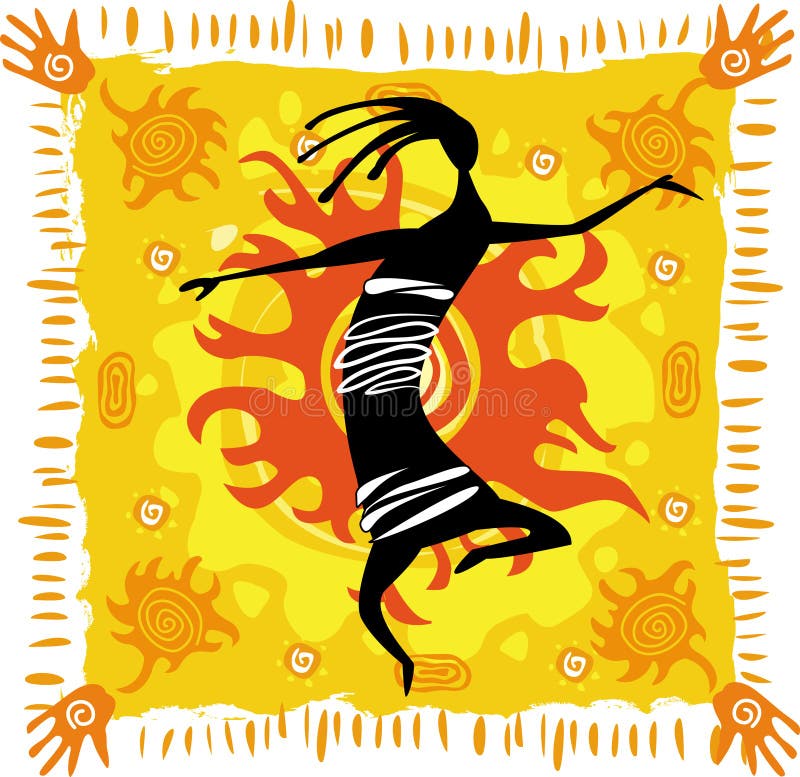 Dancing figure stock vector. Illustration of aboriginal - 14399422