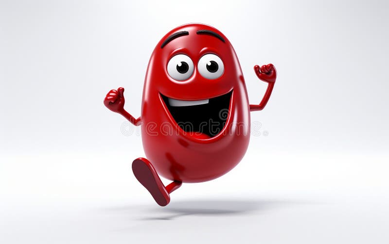 Dancing Figure Red Cartoon on Transparent -Generative Ai Stock ...