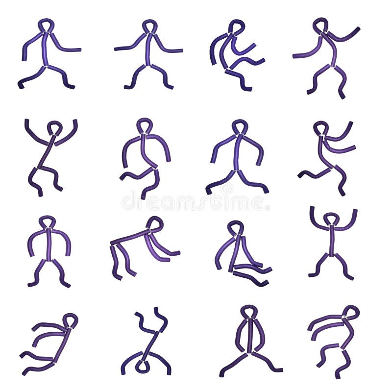 Modern Dancers Icons and Symbols Stock Vector - Illustration of figure ...