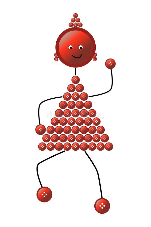 The Dancing Figurine Made of Buttons Stock Vector - Illustration of ...