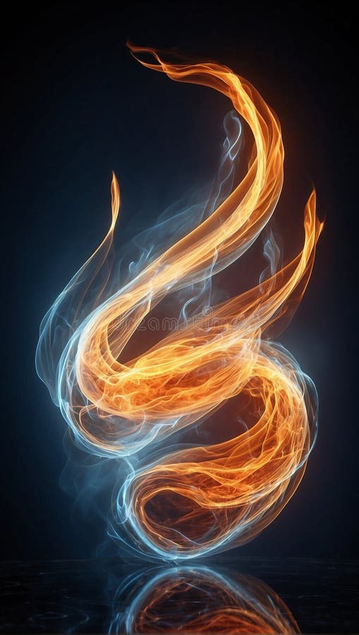 Dancing Fire with Water Splash. Mobile Wallpaper Background Stock ...