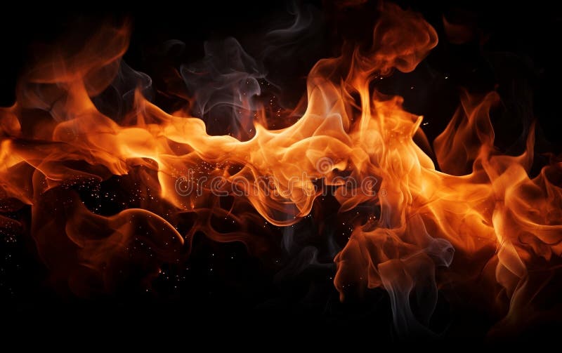 Dancing Firelight Flames Illuminate the Darkness. Generative AI Stock ...