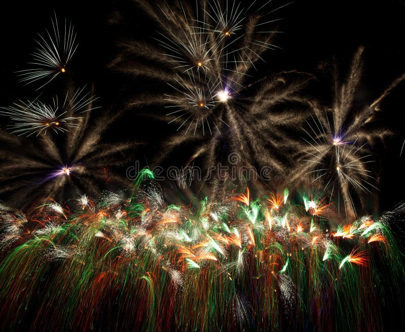 Dancing firework stock photo. Image of night, dark, white - 17180852