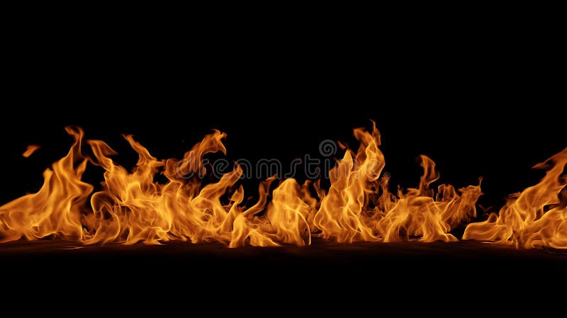 Dancing Flames in Shades of Orange and Yellow Rise Against a Solid ...