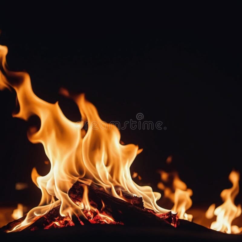 Dancing Flames. Tongues of Flame. Burning Fire, Bonfire. Fire is ...
