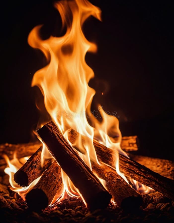 Dancing Flames. Tongues of Flame. Burning Fire, Bonfire. Fire is ...