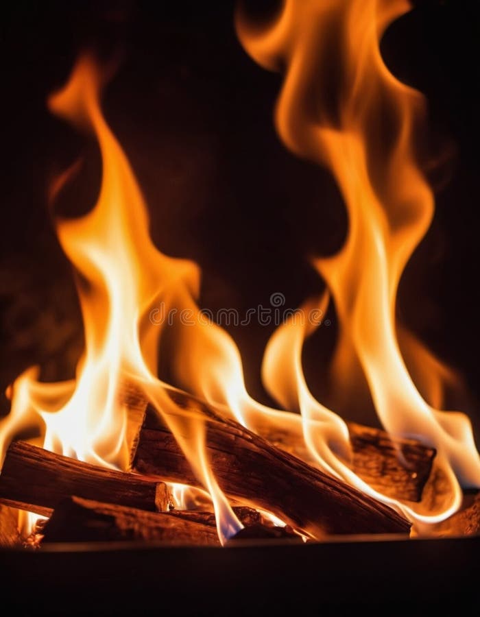 Dancing Flames. Tongues of Flame. Burning Fire, Bonfire. Fire is ...