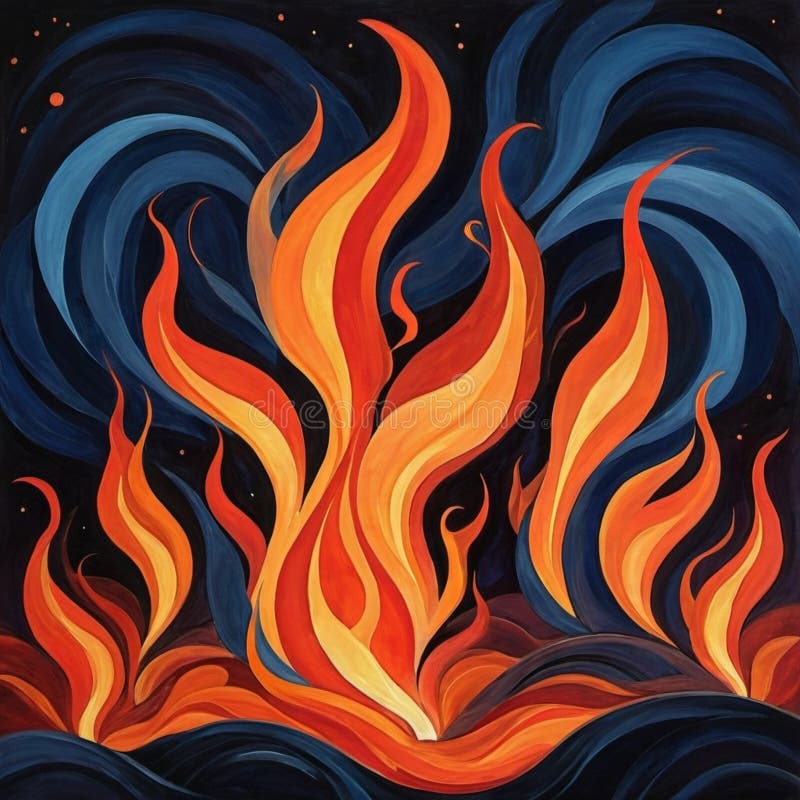 Dancing Flames. Tongues of Flame. Burning Fire, Bonfire. Fire is ...