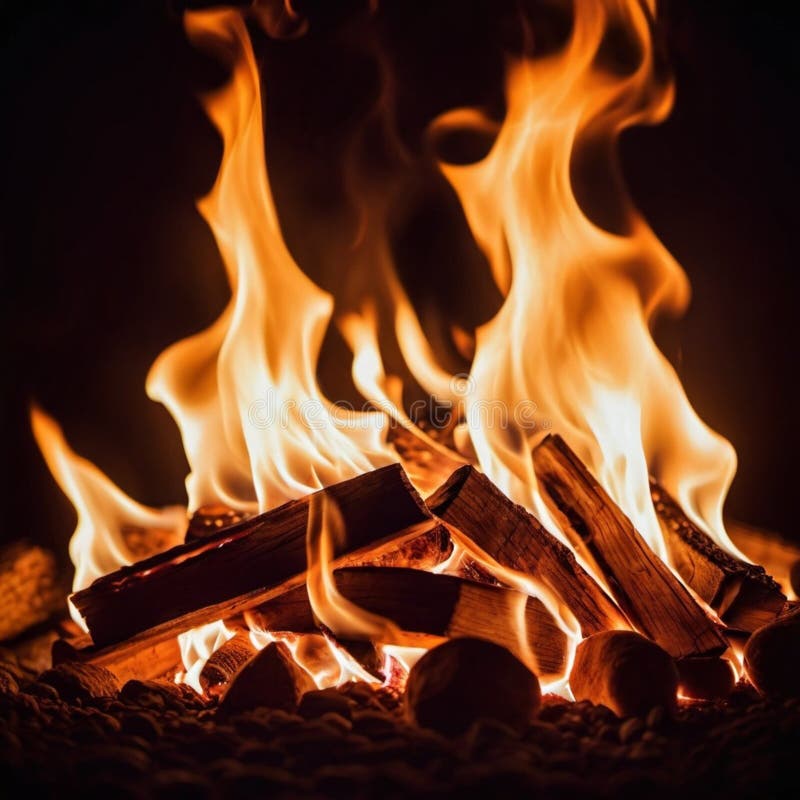 Dancing Flames. Tongues of Flame. Burning Fire, Bonfire. Fire is ...