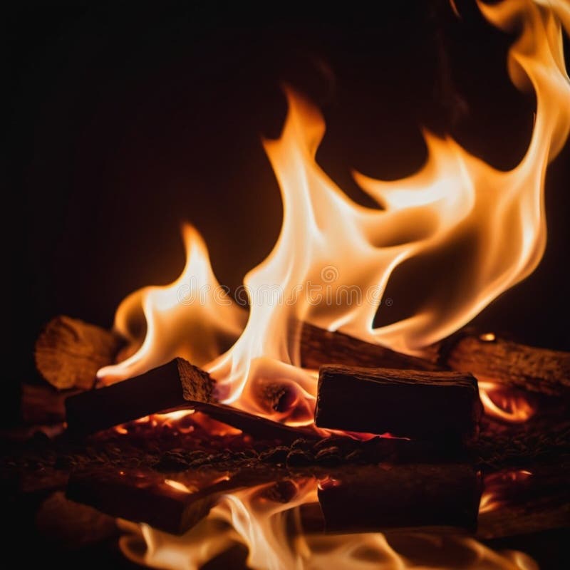 Dancing Flames. Tongues of Flame. Burning Fire, Bonfire. Fire is ...