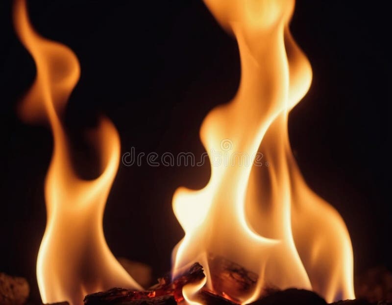 Dancing Flames. Tongues of Flame. Burning Fire, Bonfire. Fire is ...