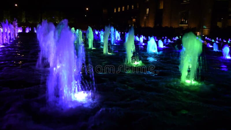 Dancing fountain stock video. Video of waves, shape, show - 56994507