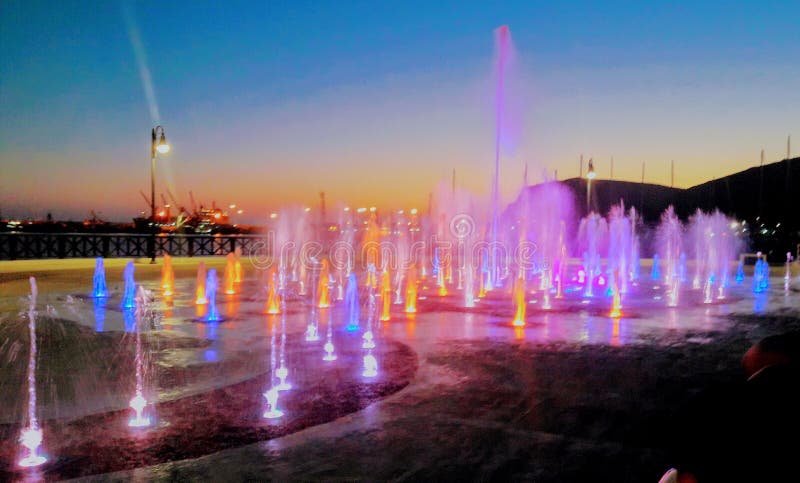 The dance of the fountains stock photo. Image of performance - 74358832