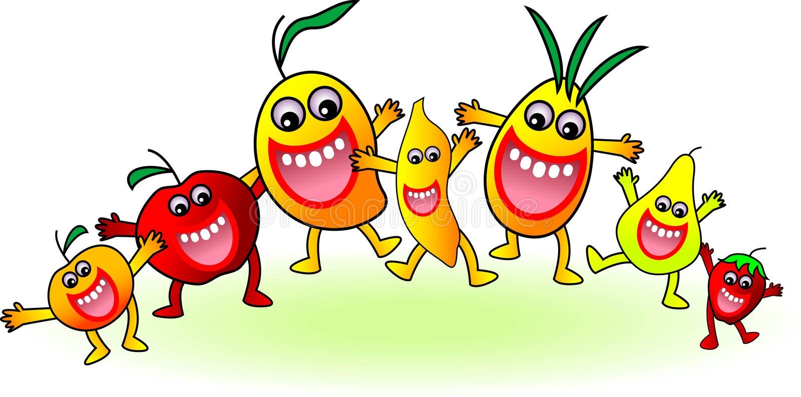 Cartoon Fruit Composition stock vector. Illustration of character - 9030541