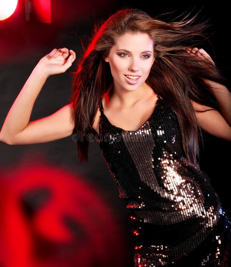Stylish young dancing girl stock image. Image of motion - 17009583