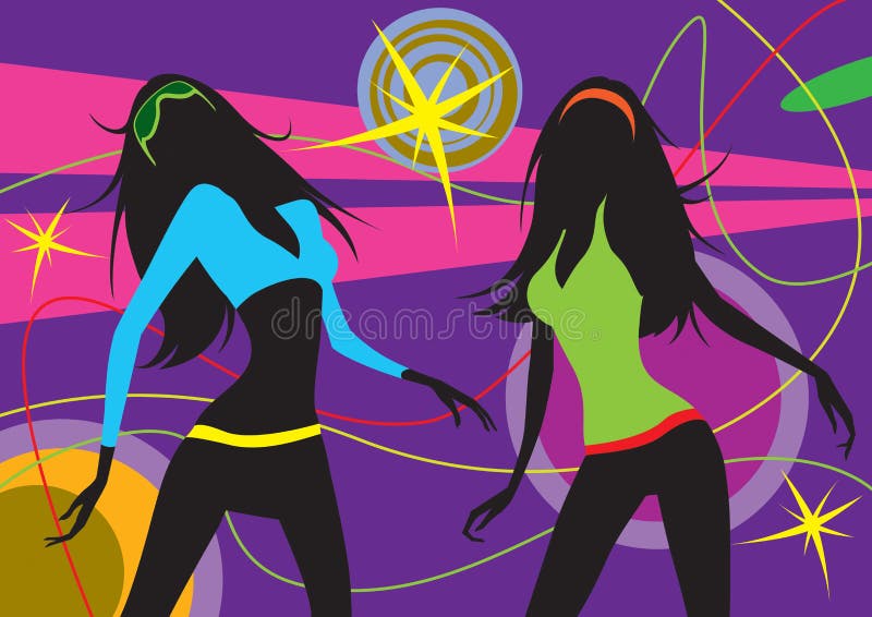 Dancing girls in a club stock vector. Illustration of dancer - 23459052