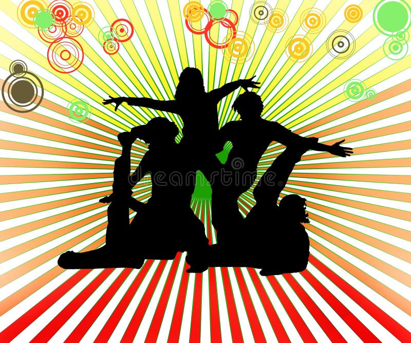 Dancing group stock illustration. Illustration of cheery - 5044509