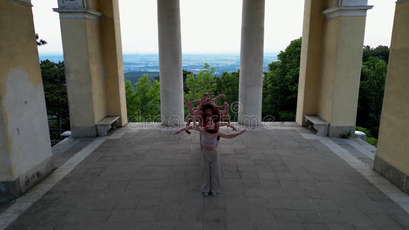 Beautiful Aerial Footage of a Dancing Performance by Young People ...