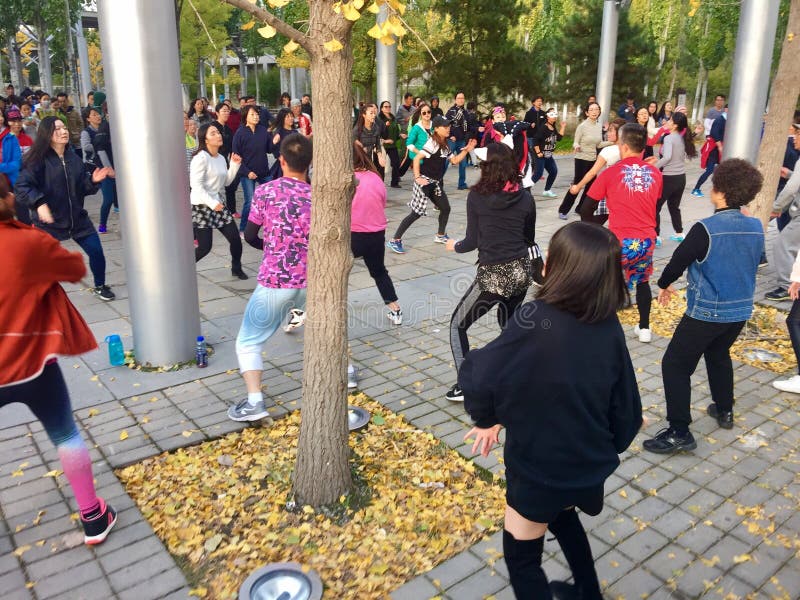 Dancing in Group of Olympics Park Editorial Stock Photo - Image of ...