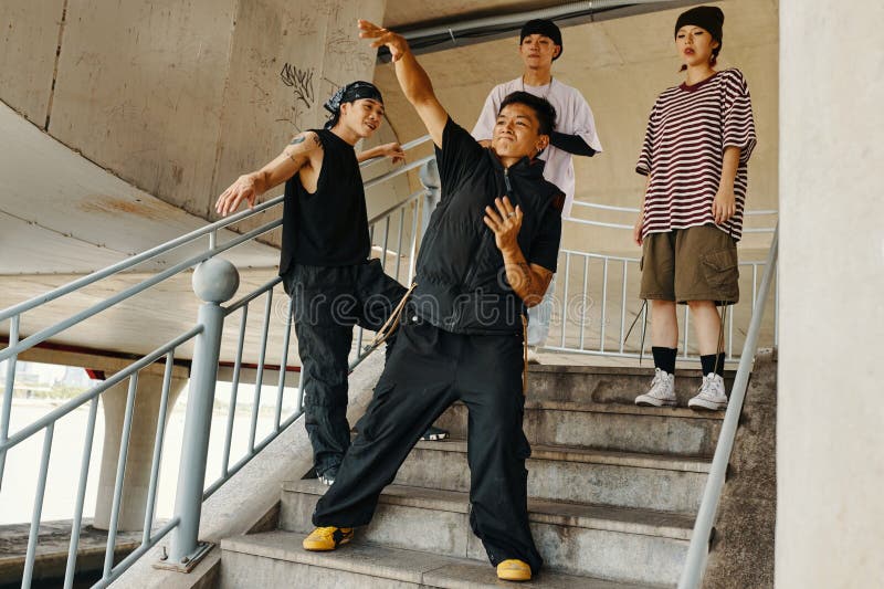 Performing Urban Dance Routine Under Highway Overpass Stock Image ...