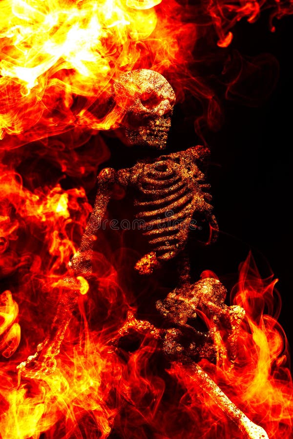 Dancing Halloween Skeleton Fire Stock Photo - Image of dance, moving ...