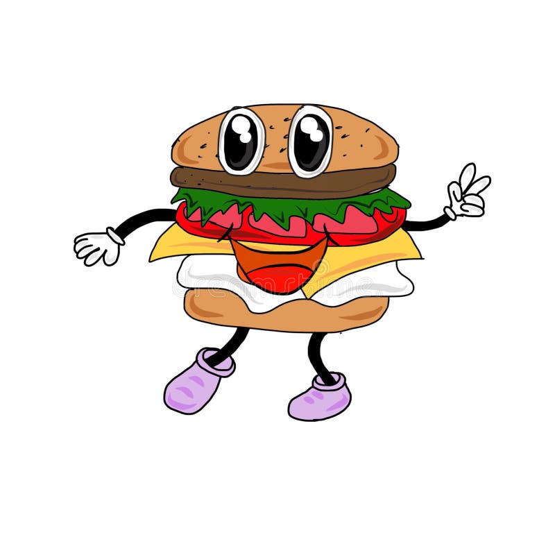 A dancing hamburger stock illustration. Illustration of cute - 122941086