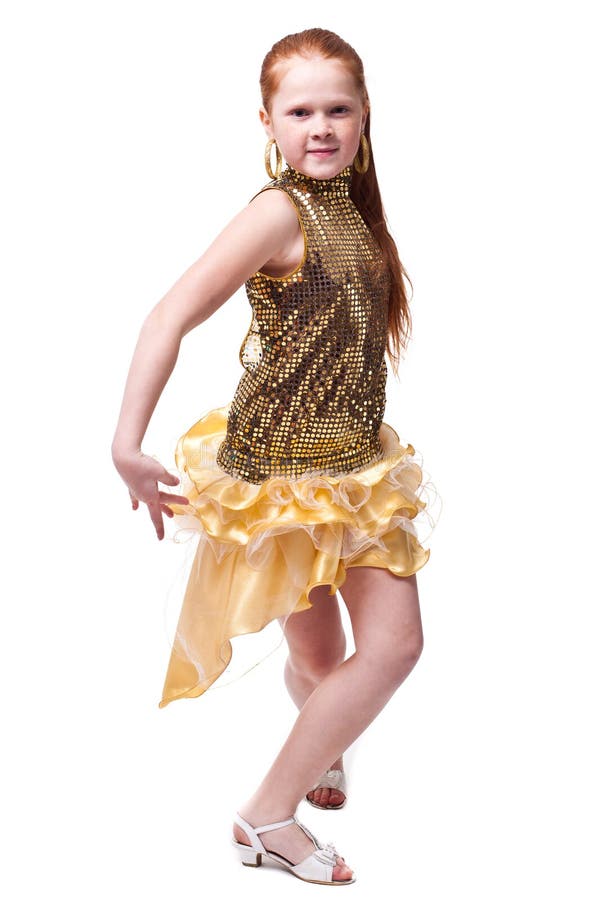 Dancing happy little girl stock photo. Image of dress - 29355114