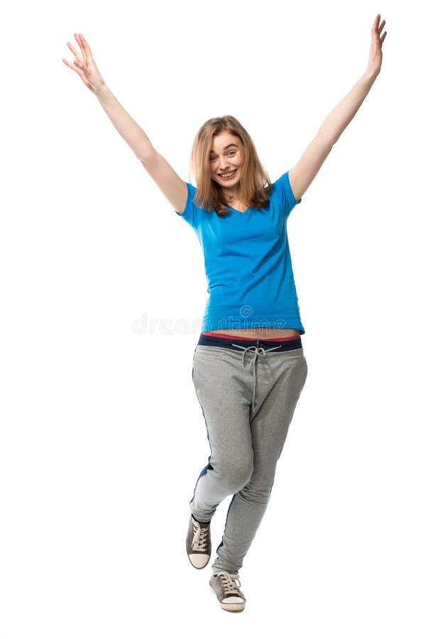 Dancing happy young woman stock photo. Image of caucasian - 38567074