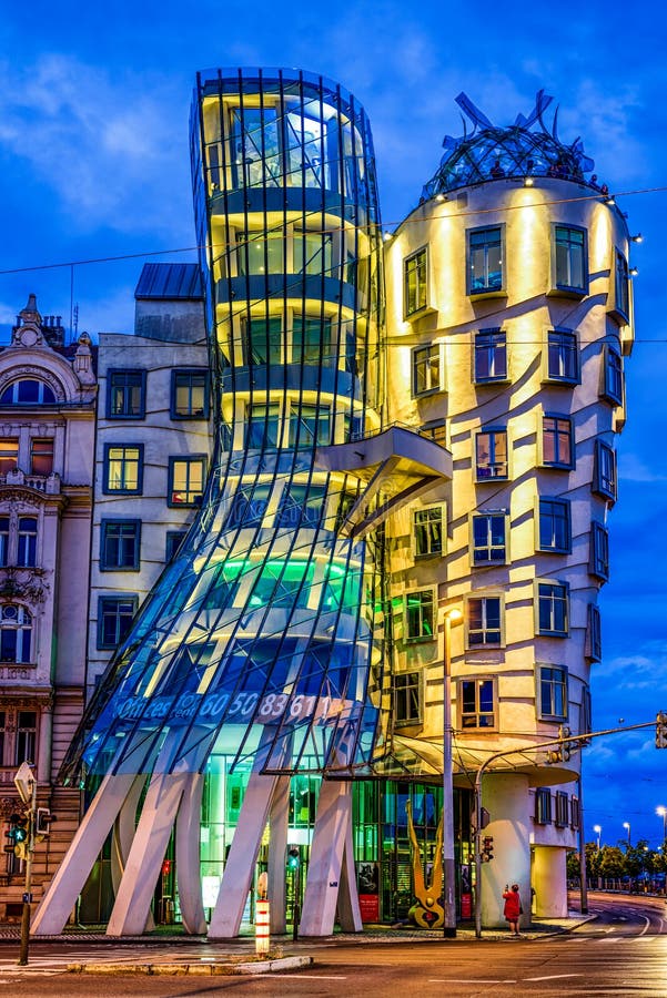 Dancing House at Night in Prague, Czech Republic Editorial Image ...
