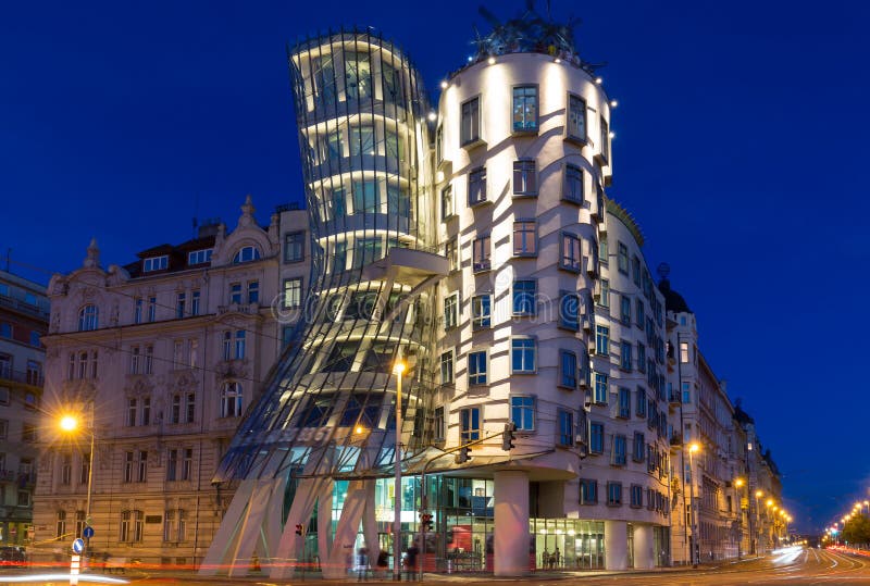 Dancing House in Prague at Night, Czech Republic Editorial Stock Photo ...