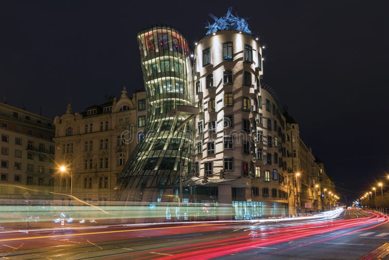Prague at Night stock image. Image of light, prague, architecture ...
