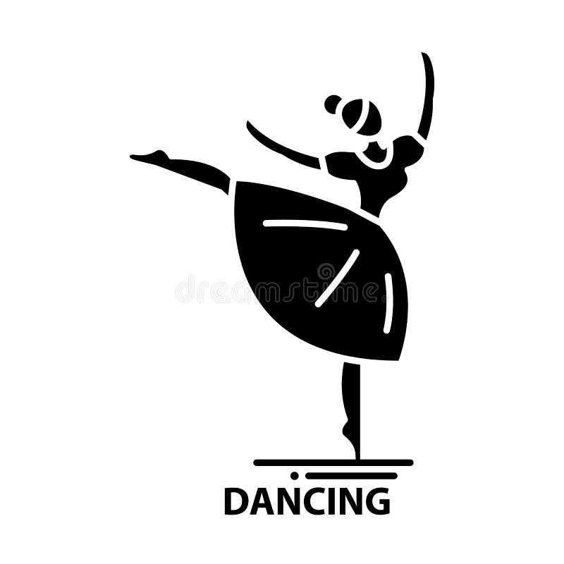 Dancing Icon, Black Vector Sign with Editable Strokes, Concept ...
