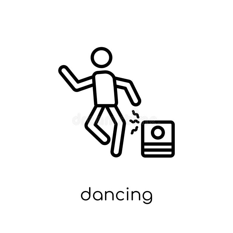 Dancing Icon. Trendy Modern Flat Linear Vector Dancing Icon on W Stock ...