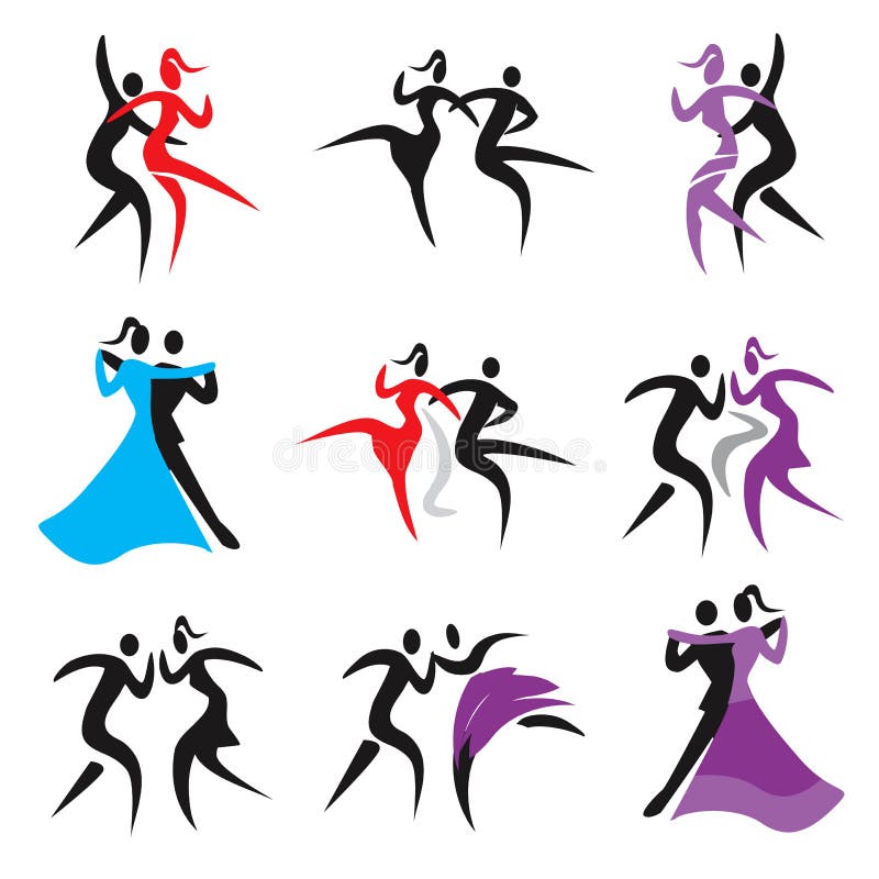 Dancing icons. stock vector. Illustration of available - 60573410