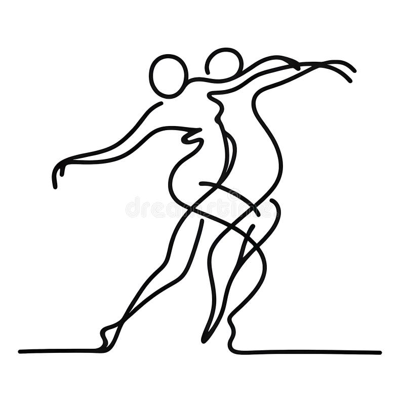 A Dancing Individual is Elegantly Portrayed in a Basic Black and White ...