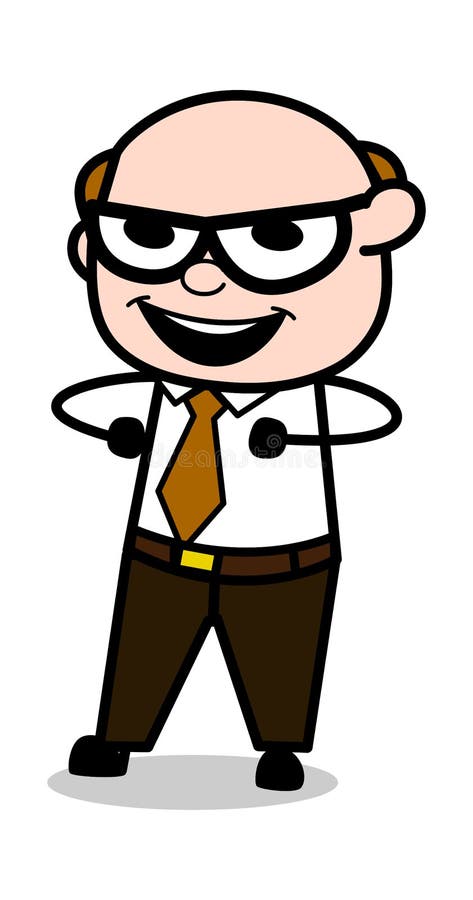 Dancing with Joy - Retro Cartoon Office Old Boss Man Vector ...