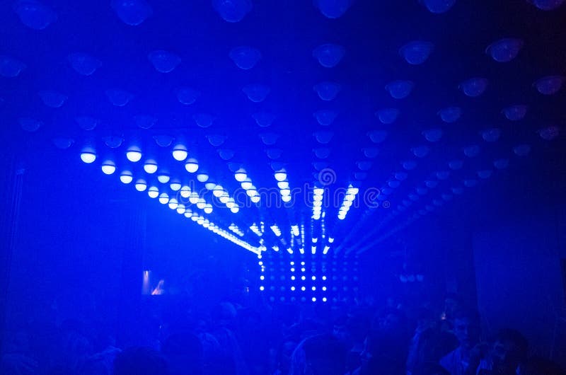 Dancing Lights in Nightclub Editorial Stock Image - Image of indoor ...